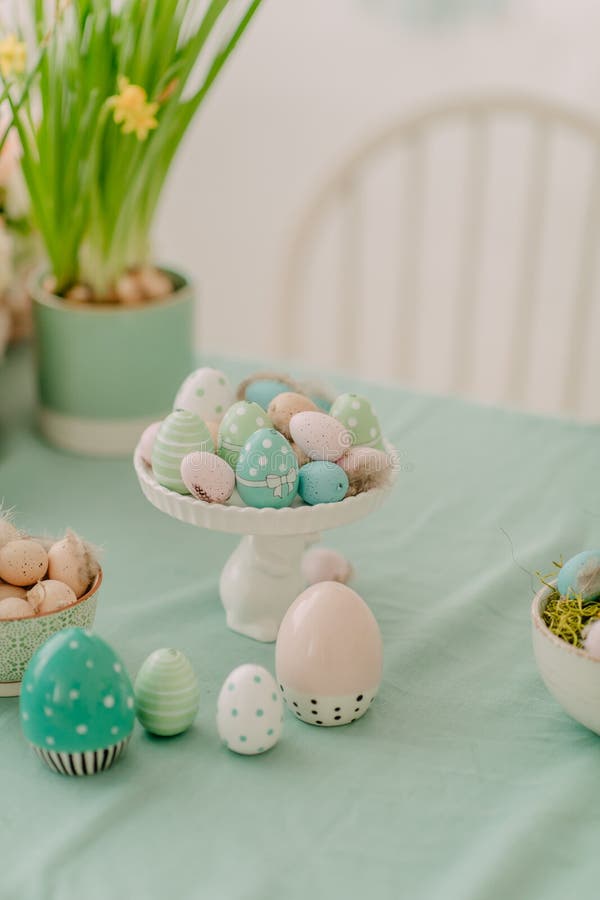 Easter Decor in Pastel Colors, Easter Interior Decoration Stock Image ...