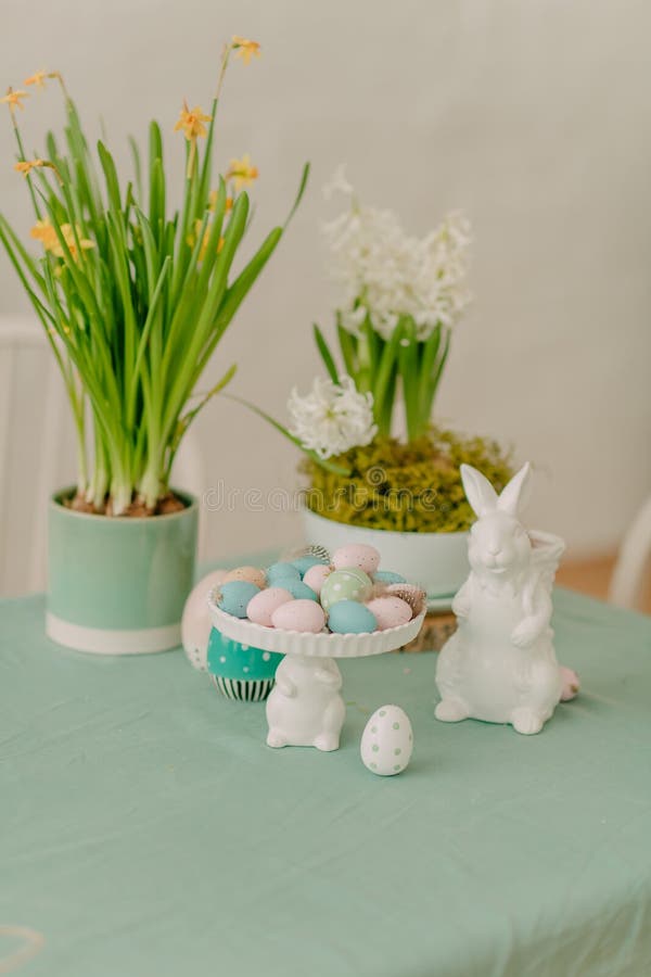 Easter Decor in Pastel Colors, Easter Interior Decoration Stock Image ...
