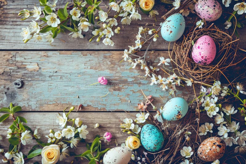 EASTER Decorated Frame Colored Easter Eggs Frame Decorated Eggs Happy ...