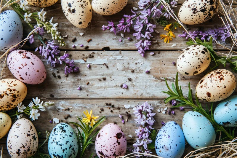 EASTER Decorated Frame Colored Easter Eggs Frame Decorated Eggs Happy ...