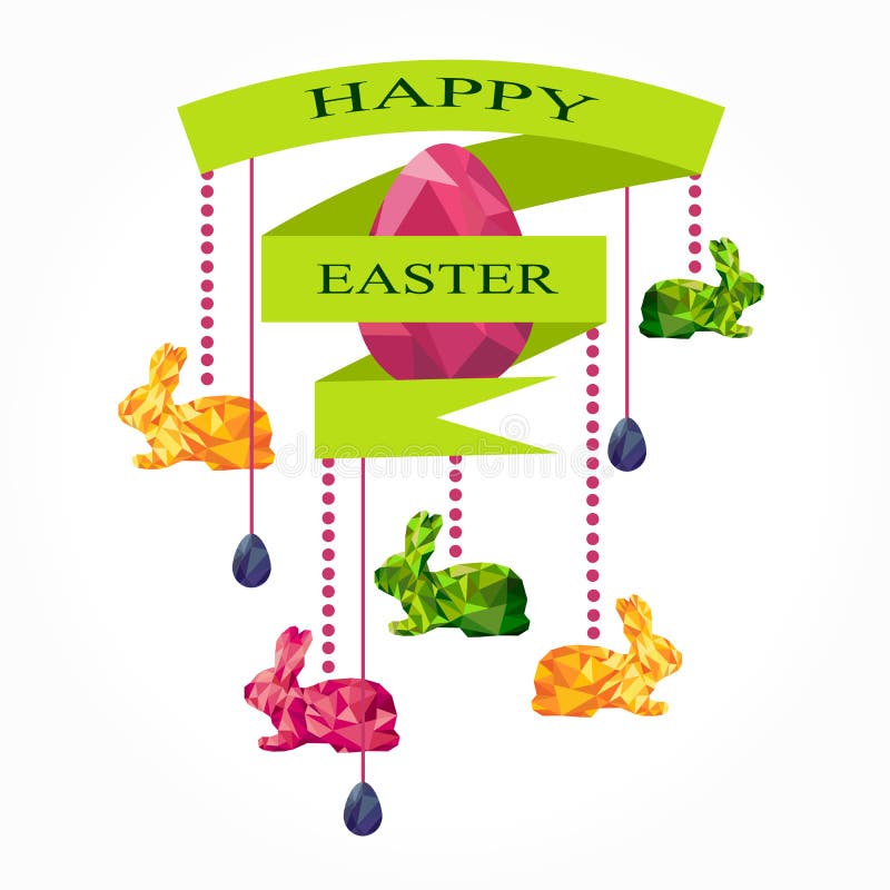 Easter Decoration with Ribbon Stock Illustration - Illustration of ...