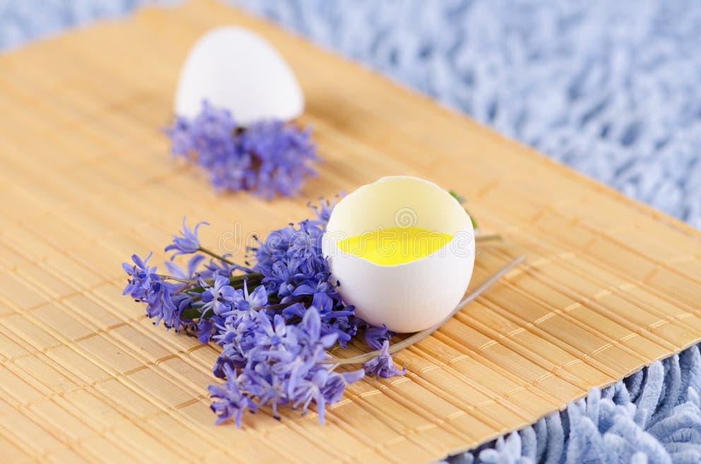 Easter Decoration with Spring Flowers and Egg Shell Stock Image - Image ...