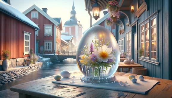 Easter Decoration in a Swedish Town Stock Illustration - Illustration ...