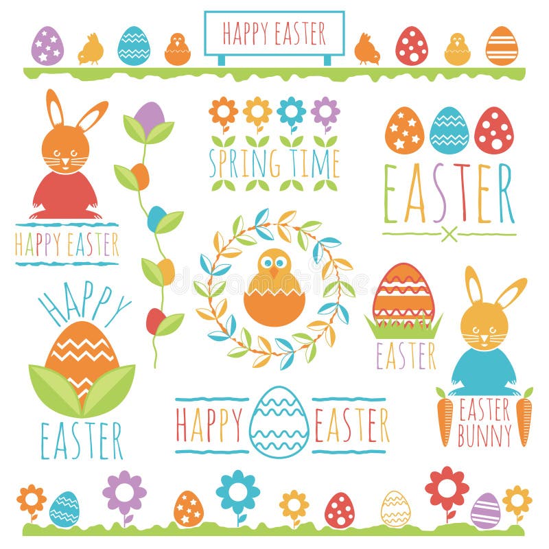 Easter decorations stock vector. Illustration of graphic - 13485335