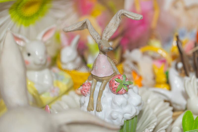 Easter Decorations, a Yellow Chic, Bunny Figurines, and an Easter ...