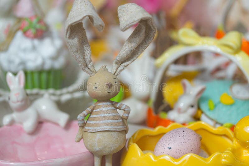 Easter Decorations, a Yellow Chic, Bunny Figurines, and an Easter ...