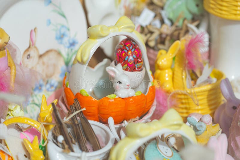 Easter Decorations, Spring Decorations in Store Stock Image - Image of ...