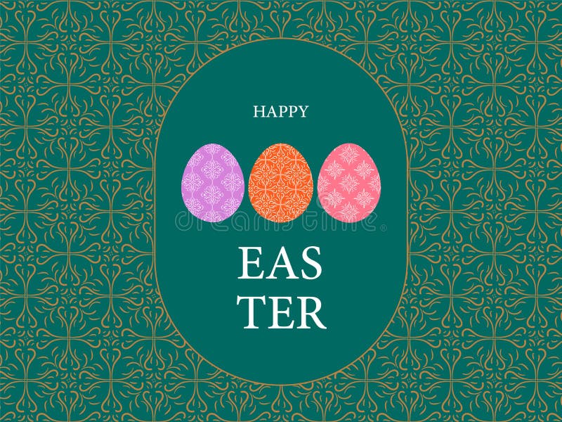 Easter Design and Banner with Bright Easter Eggs. Easter Poster, Card, Cover and Label Template ...