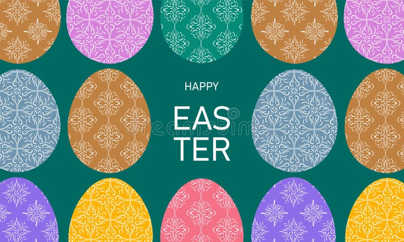 Easter Design and Banner with Bright Easter Eggs. Easter Poster, Card ...