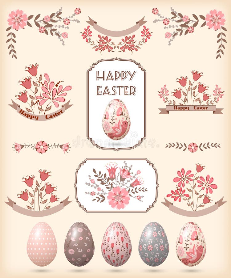 Easter design elements. stock vector. Illustration of celebrate - 52249081