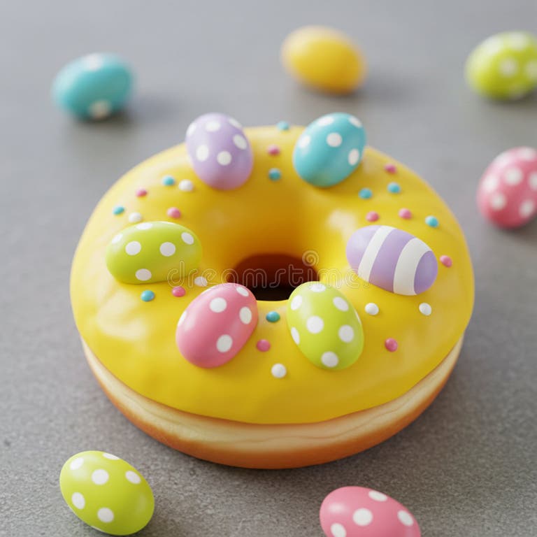 Easter Donut -showcasing Joyful Spring-easter Feeling Stock ...