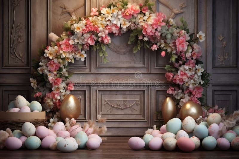 Easter Digital Backdrop stock illustration. Illustration of holiday ...