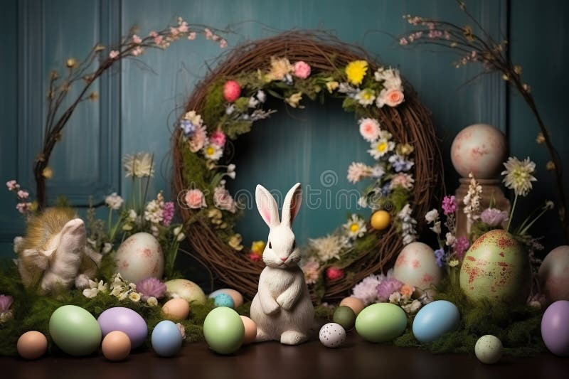 Easter Digital Backdrops stock illustration. Illustration of holiday ...