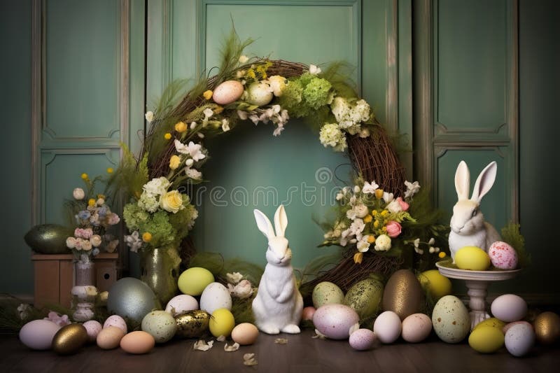 Easter Digital Backdrops stock illustration. Illustration of vibrant ...