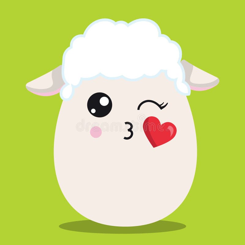 Sheep kiss stock vector. Illustration of handwritten - 11166143