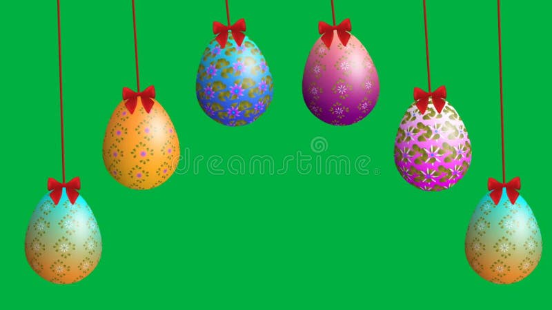 Easter Egg Animation on Green Screen with Swinging Motion Stock Footage ...