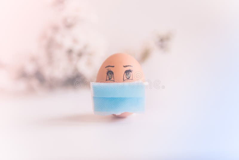 Easter Egg with Anti-contagion Mask Stock Image - Image of home, feast ...