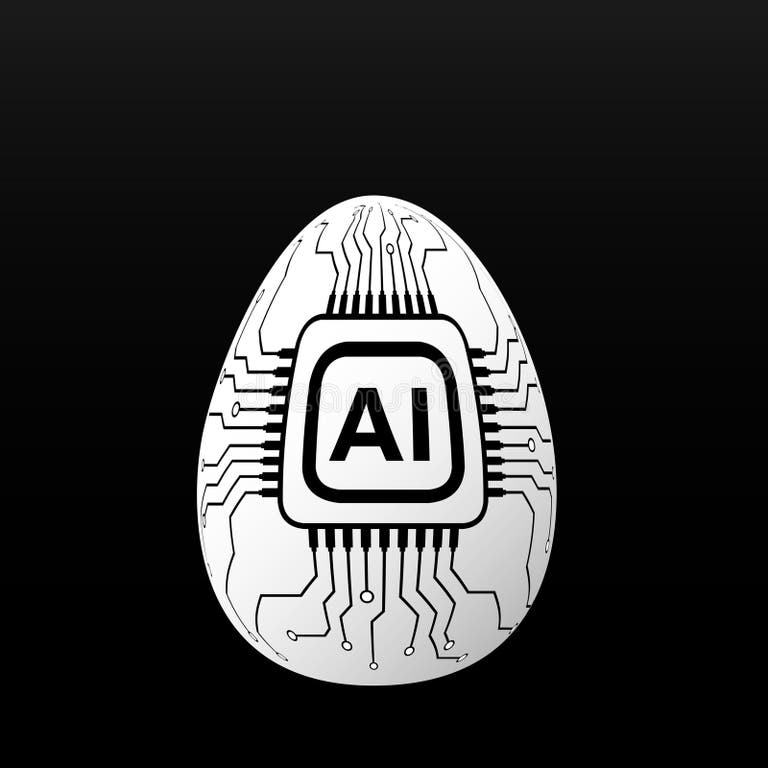 Easter Egg of Artificial Intelligence with Circuit Board Stock Vector - Illustration of ...