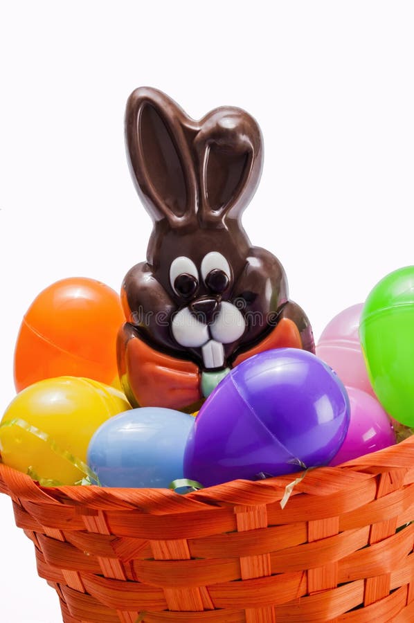 Easter Egg Basket,bunny,chocolate Stock Photo - Image of hunt, isolated ...