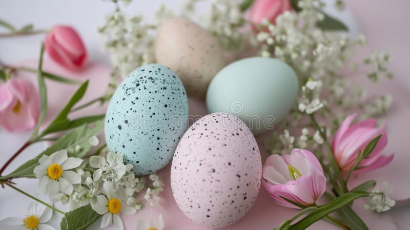 Easter Egg Basket Surround on Bright Pink Background in Slow Motion Stock Image - Image of ...