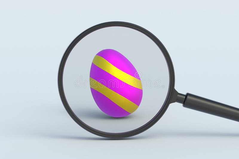 Easter Egg Behind Magnifying Glass. Stock Illustration - Illustration ...