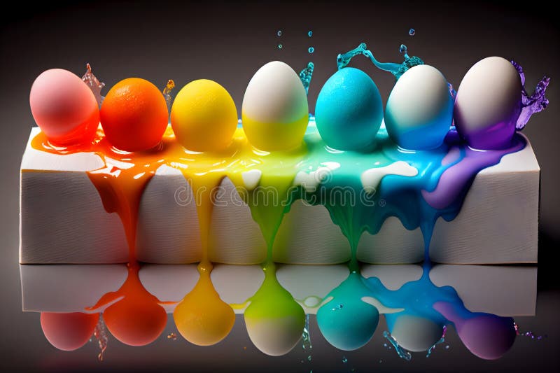 Easter Egg with Bold Colorful Colored Drops. Minimal Concept, Closeup ...