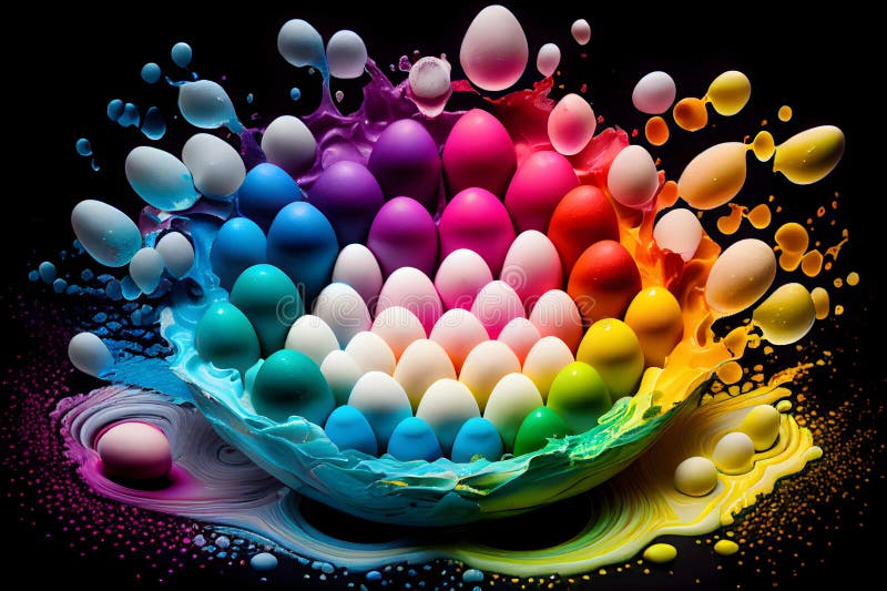 Easter Egg with Bold Colorful Colored Drops. Minimal Concept, Closeup ...