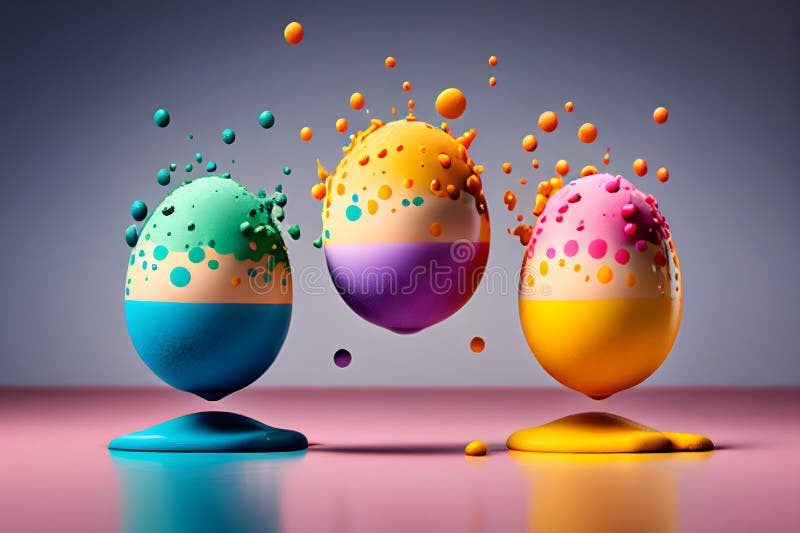 Easter Egg with Bold Colorful Colored Drops. Minimal Concept, Closeup ...