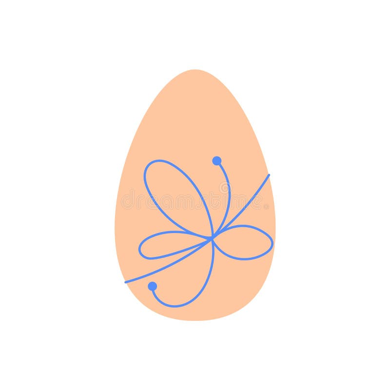 Easter Egg with Bow in Simple Flat Style Stock Vector - Illustration of ...