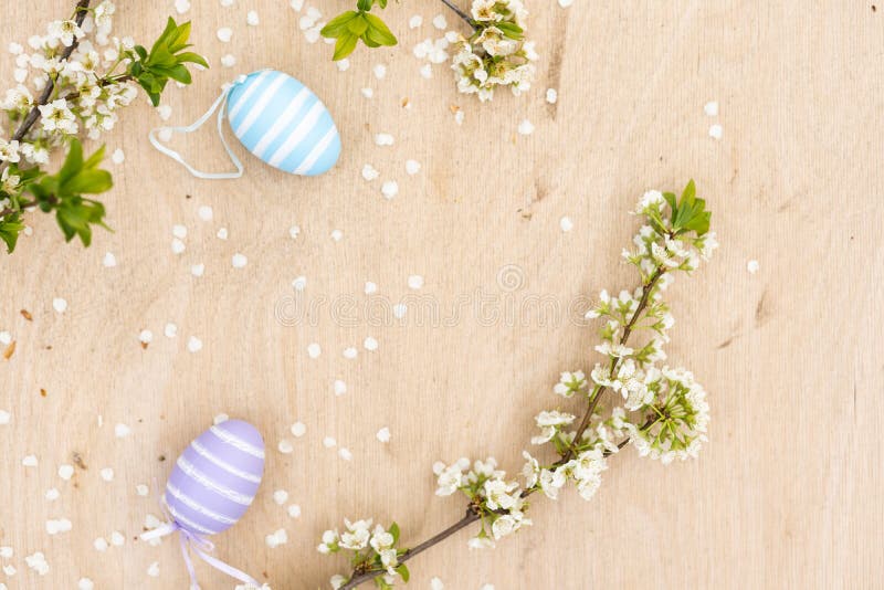 A Easter Egg on a Branch of a Blooming Cherry Tree. Easter Spring ...