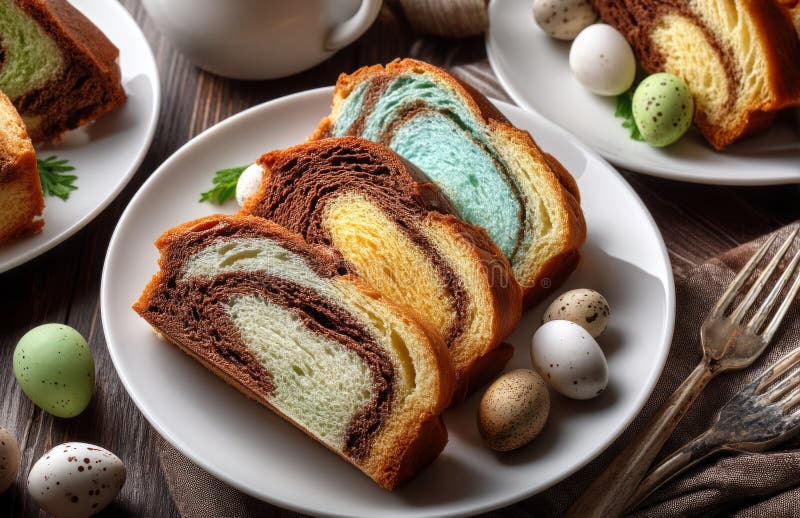 Easter Egg Bread Slices with Piano Note Swirls Stock Image - Image of holiday, piano: 373680335