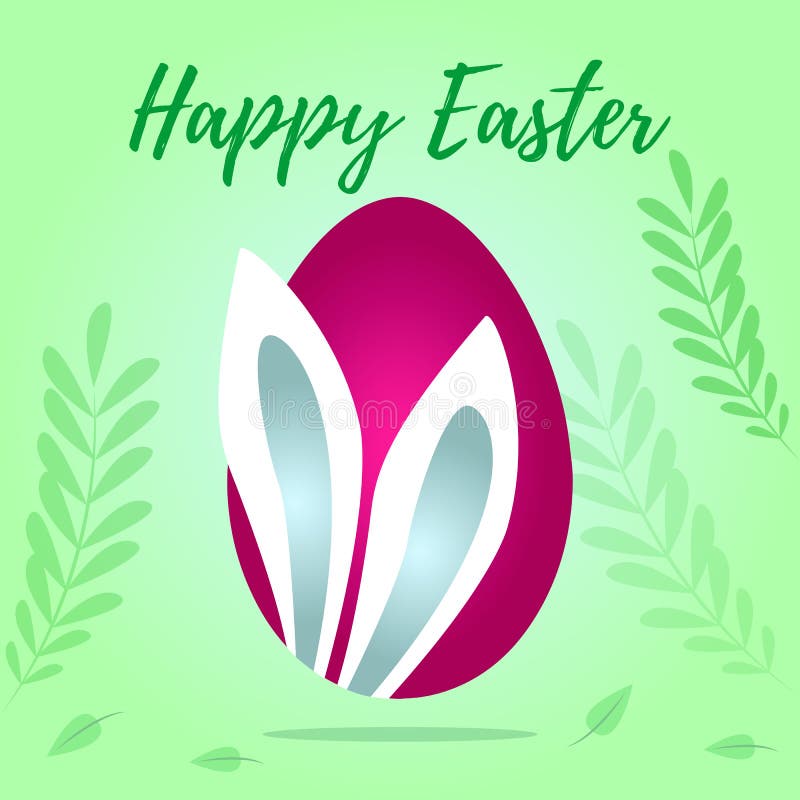 Easter Egg with Bunny Ears. Vector Drawing Stock Vector - Illustration of graphic, creative ...