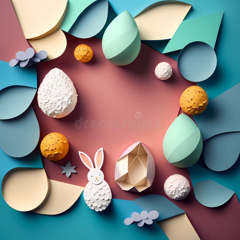Easter Egg Paper Cut Wallpaper. Generative AI Stock Image - Image of ...