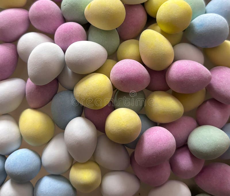 Easter Egg Candies in Different Soft Pastel Colors of Spring Stock ...