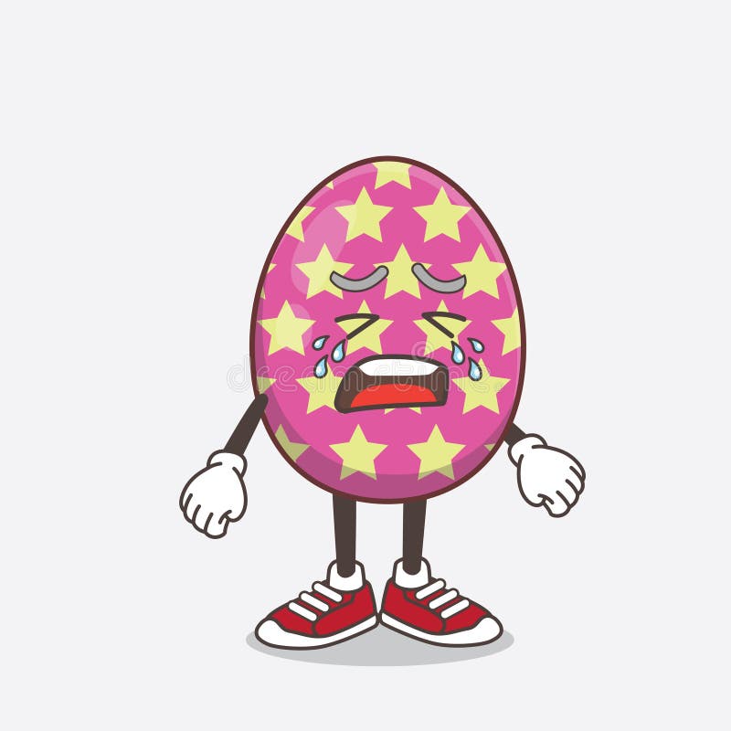 Easter Egg Cartoon Mascot Character with Crying Expression Stock Vector ...