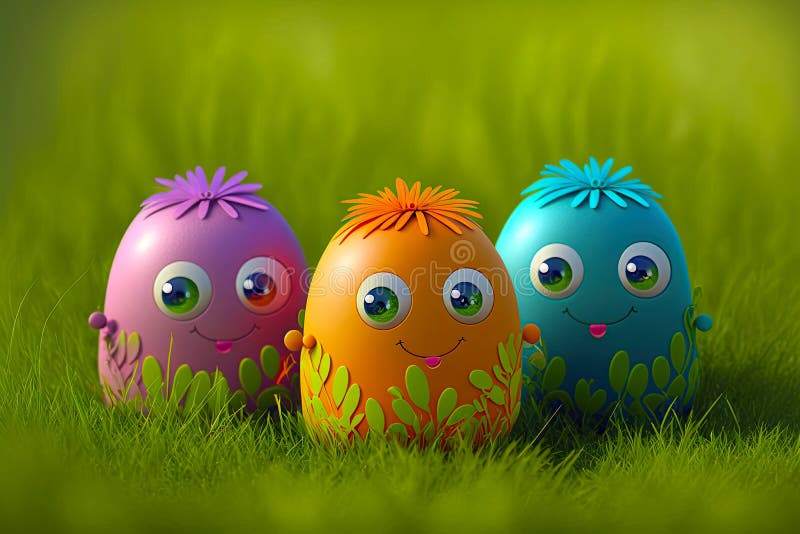 Easter Egg Character. Cute Adorable Easter Background. Generative Ai ...