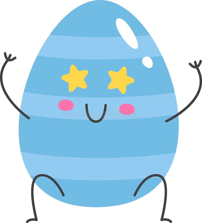 Easter Egg Character with Stars Stock Vector - Illustration of design ...