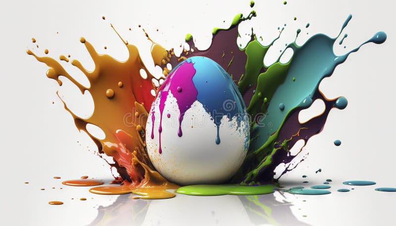 Easter Egg Color Explosion. Generative AI Stock Illustration ...