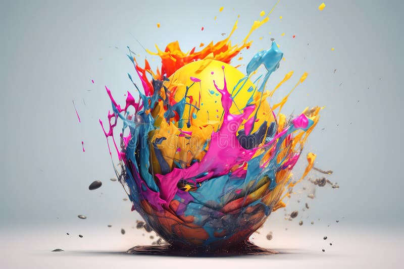 Easter Egg Colorful Explosion Easter Egg Paint Splash. Generative AI ...