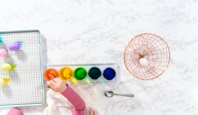 Easter egg coloring stock image. Image of homemade, hobbies - 262093039