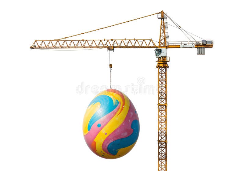 Easter Egg on Construction Crane . Generative AI Stock Illustration ...