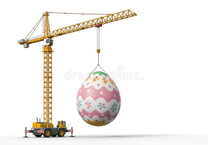 Easter Egg on Construction Crane . Generative AI Stock Illustration ...