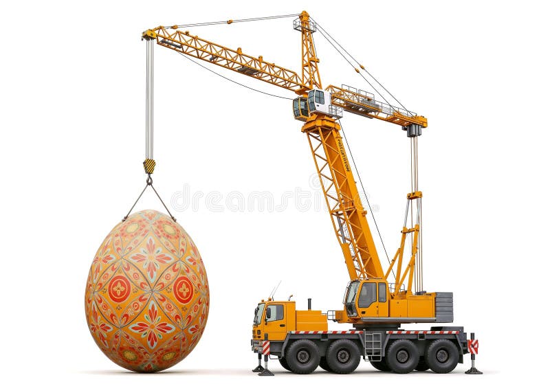 Easter Egg on Construction Crane . Generative AI Stock Illustration ...