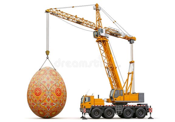 Easter Egg on Construction Crane . Generative AI Stock Illustration ...