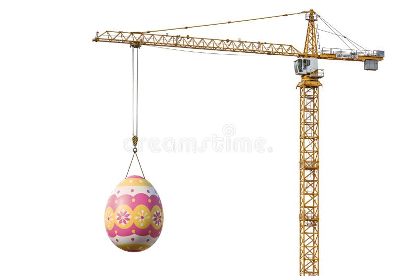 Easter Egg on Construction Crane . Generative AI Stock Illustration ...