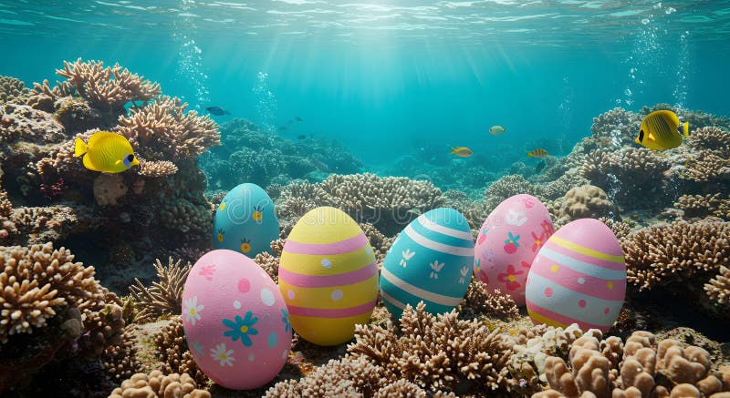 Easter Egg Coral Reef a.I Generate Photos Stock Illustration ...