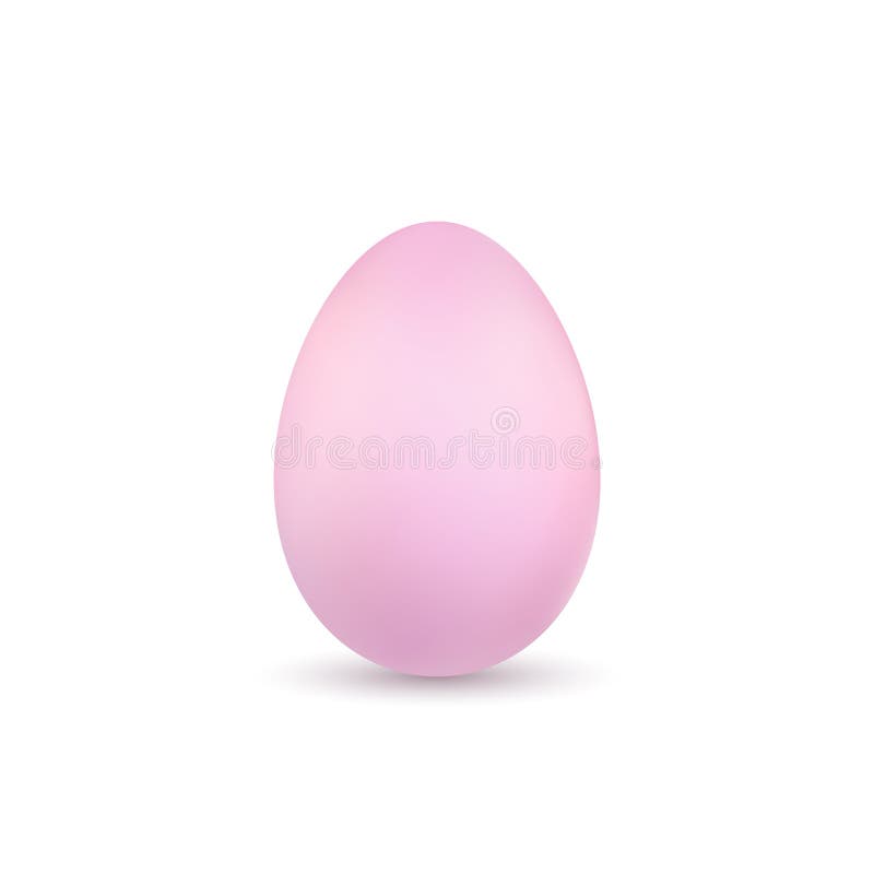 Easter Egg 3D Icon. Pink Color Egg, Isolated White Background Stock ...