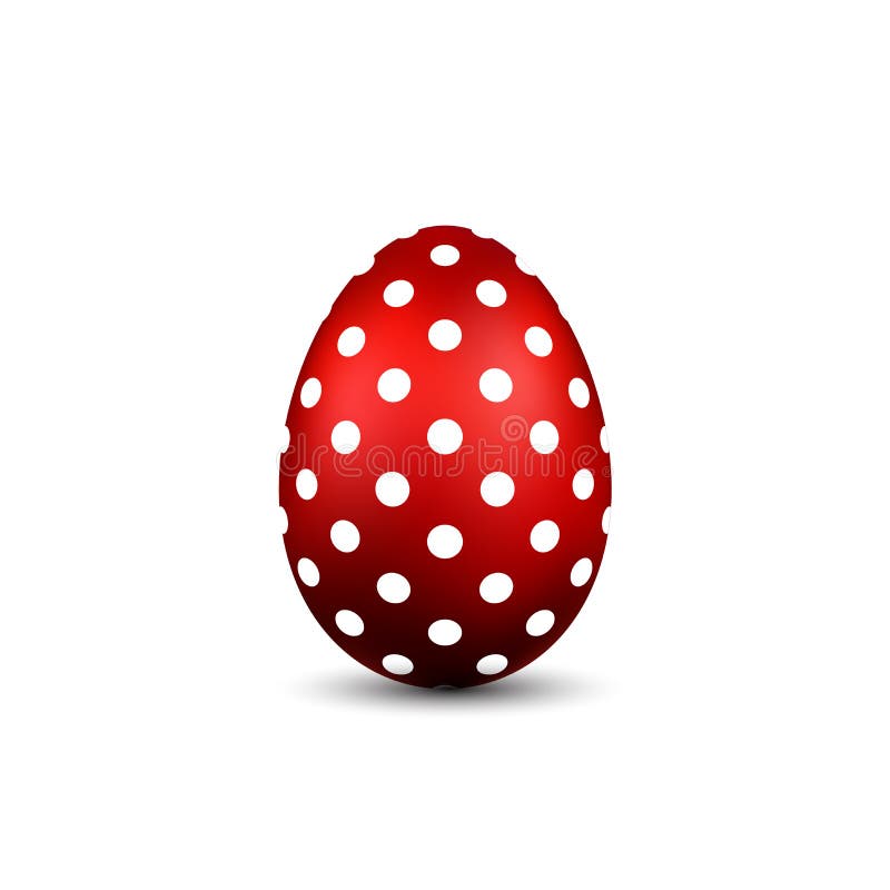 Easter Egg 3D Icon. Red Color Egg, Isolated White Background Stock ...
