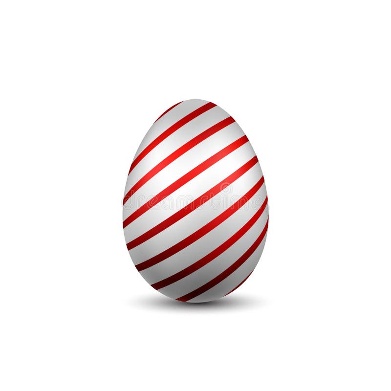 Easter Egg 3D Icon. Red Green Color Egg, Isolated White Background ...