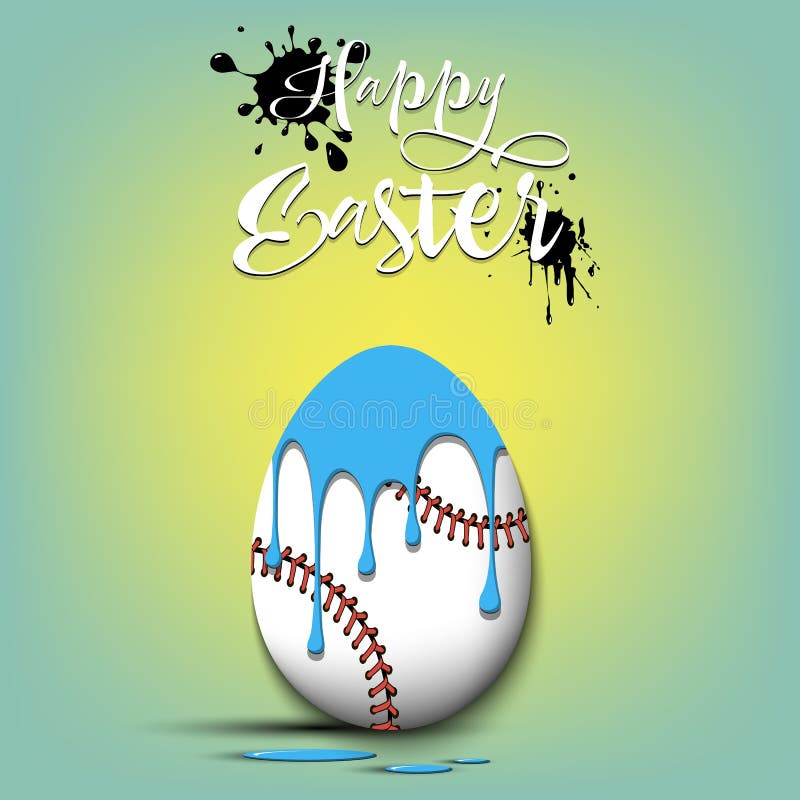 Easter Egg Decorated in the Form of a Baseball Ball Stock Vector ...